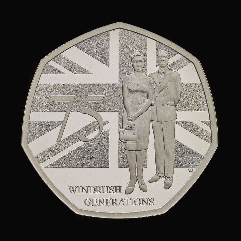 75 Years of the Windrush Generation 2023 50p Silver Proof Piedfort ...