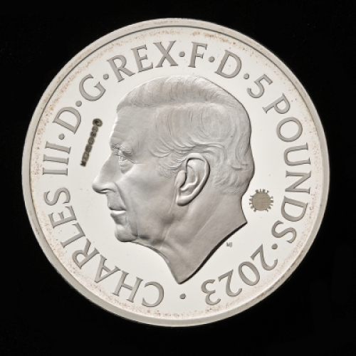 The 75th Birthday of King Charles III 2023 £5 Silver Proof Trial Piece